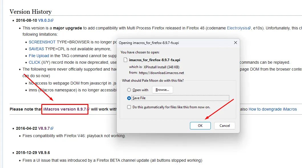 Cara Install iMacros di Browser Pale Moon + Extension Siap Pakai