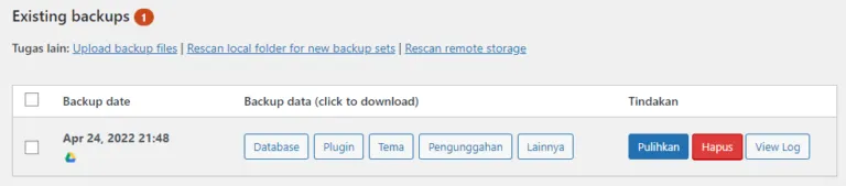 2 Cara Backup WordPress Otomatis dengan UpdraftPlus Gratis