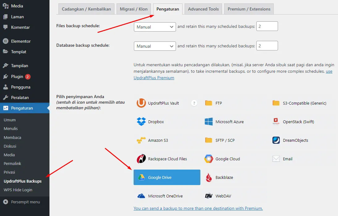 2 Cara Backup WordPress Otomatis dengan UpdraftPlus Gratis