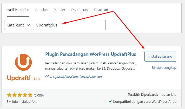 2 Cara Backup Wordpress Otomatis Dengan Updraftplus Gratis